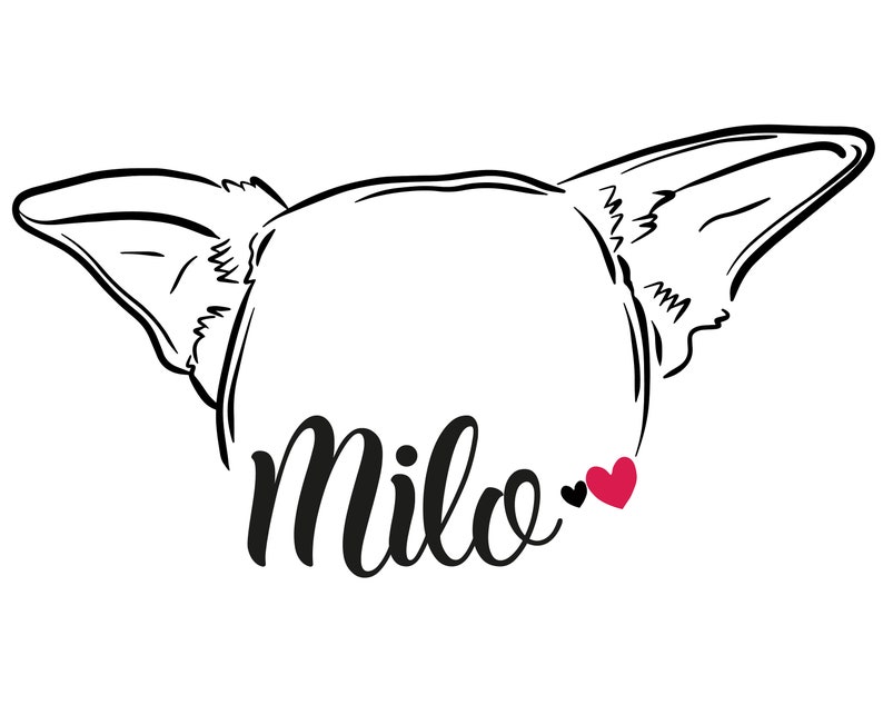 Custom Pet Ear Outline Drawing Dog Ear Drawing Pet Ear - Etsy