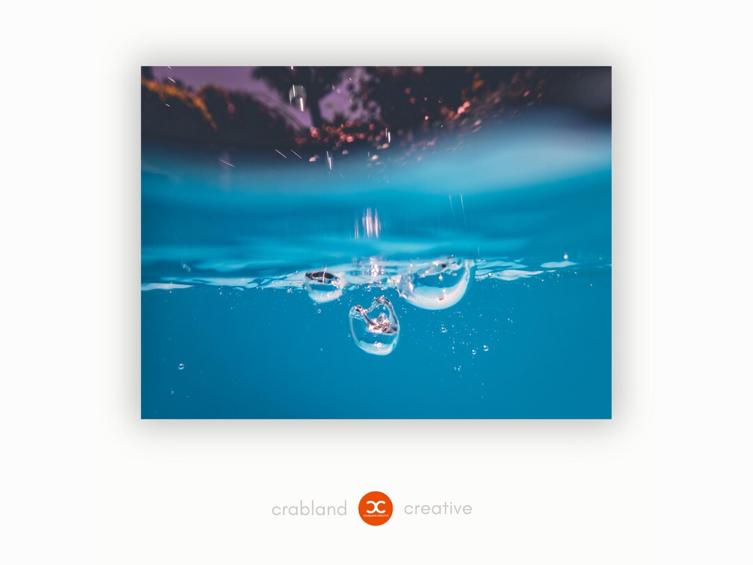 Water Poster Splash Blue – Pool Water Drops Photo – Modern Wall Art in ...