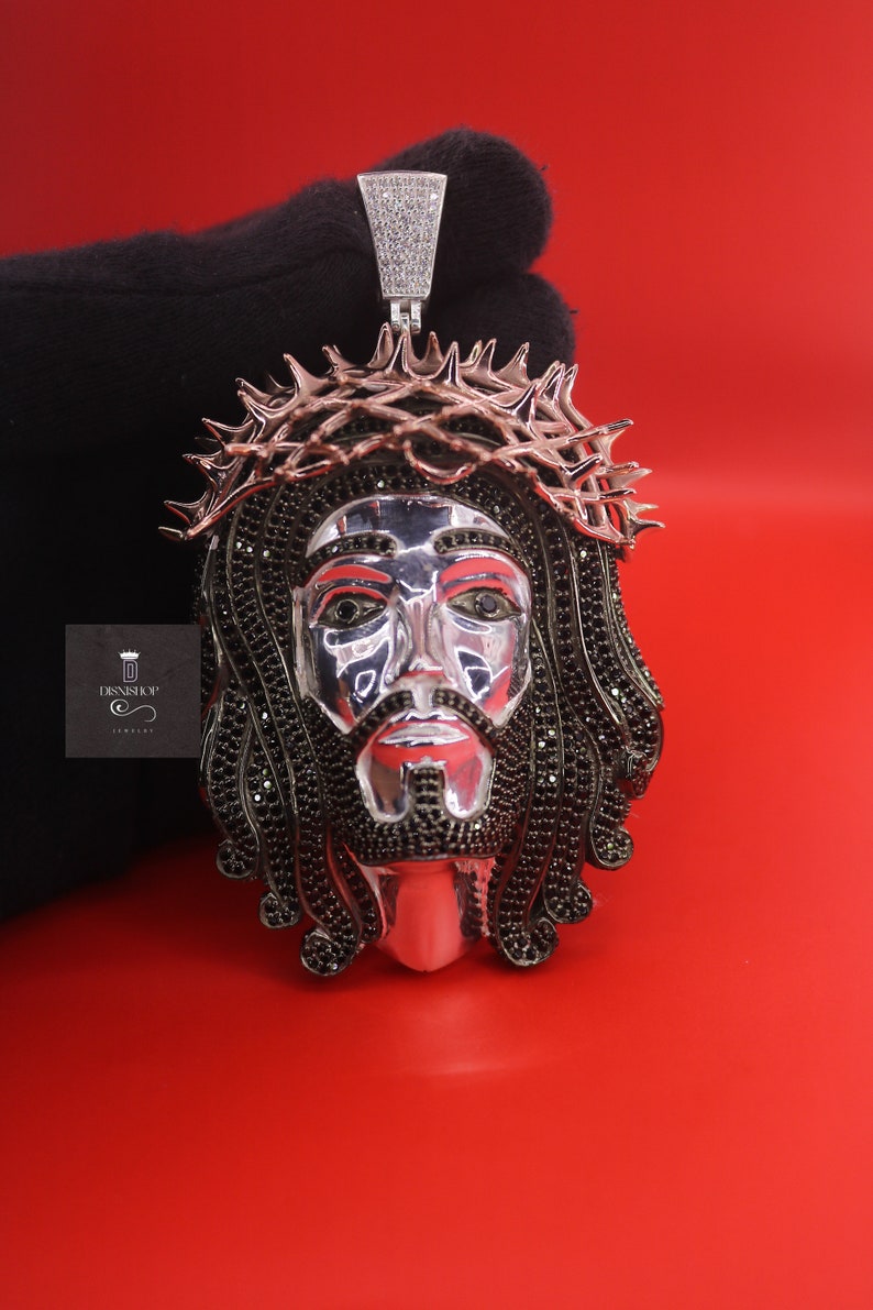6.89 Ct Black Diamonds God Jesus Hip Hop Pendant - Etsy
