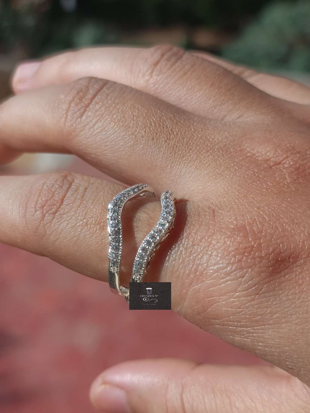 Moissanite Diamond Enhancer Ring Guard, 14K Gold Over Silver, Enhancer ...