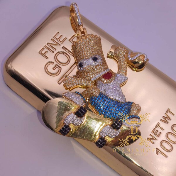 Gold Bart Simpson Pendant - Etsy