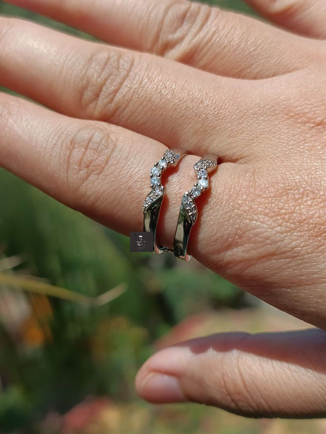 Moissanite Diamond Enhancer Ring Guard, 14K Gold Over Silver, Enhancer ...