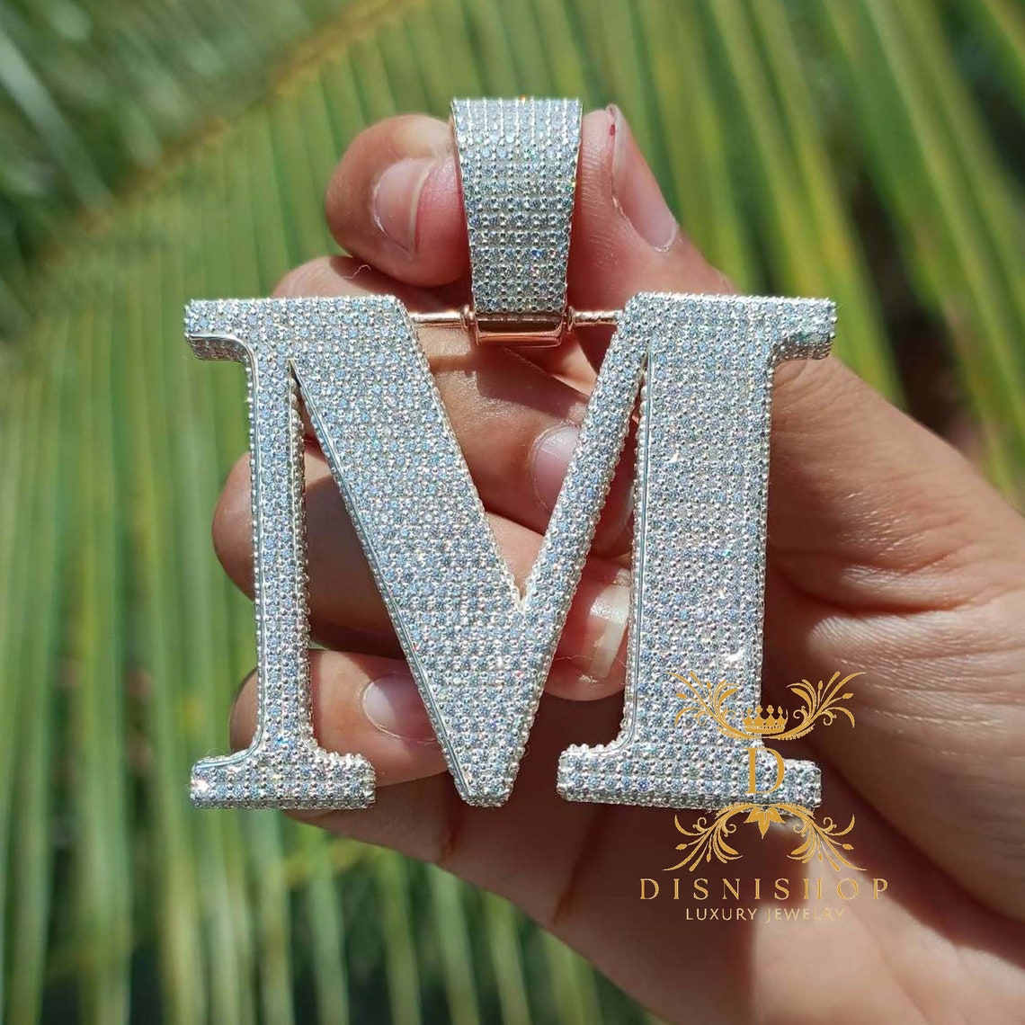 Hand Made Customized Initial Letter Alphabet Big 3D M Pendant ...