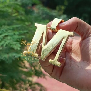 Hand Made Customized Initial Letter Alphabet Big 3D M Pendant ...