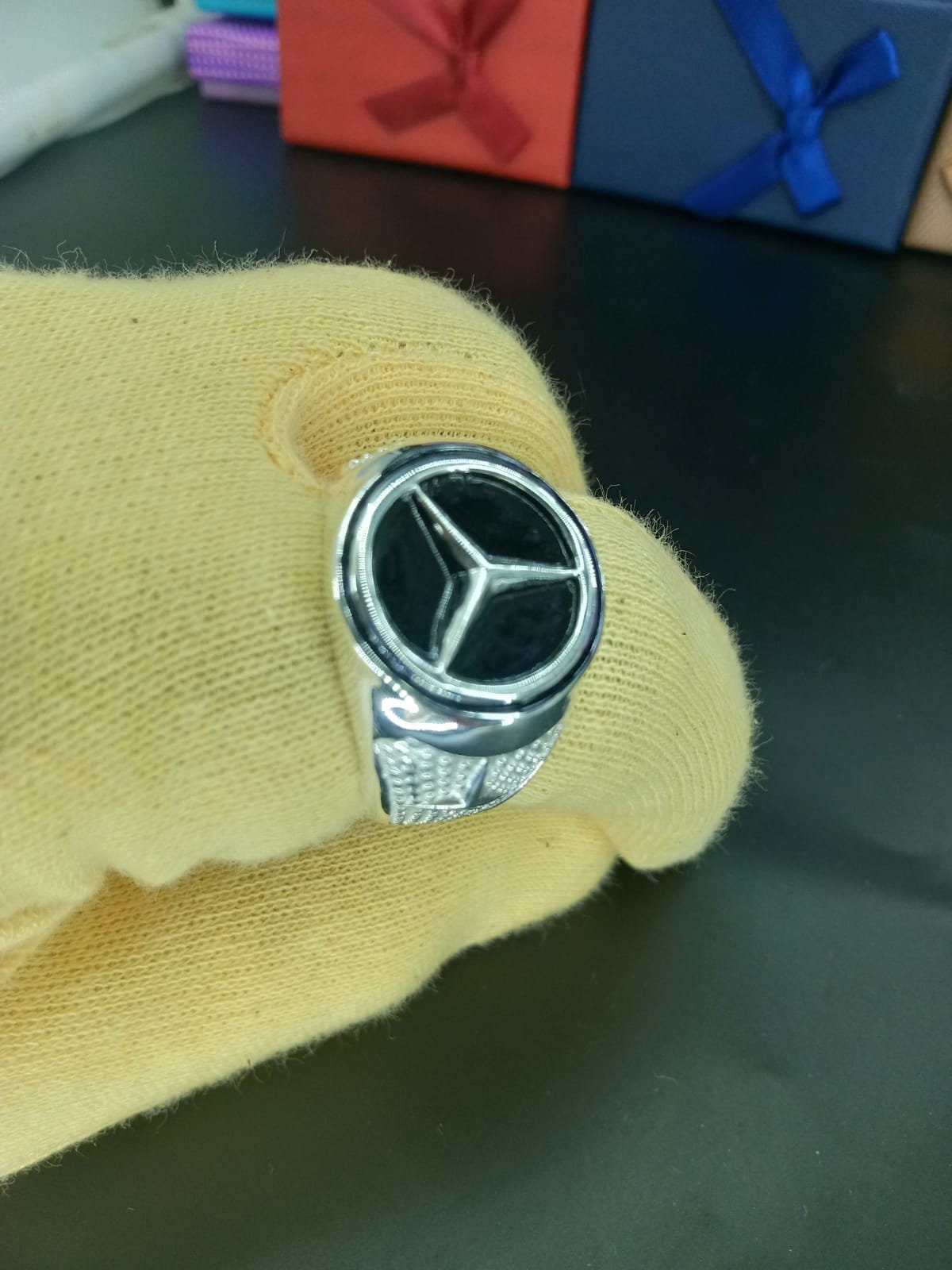 Mercedes-benz Mens Ring, 14K White Gold - Etsy