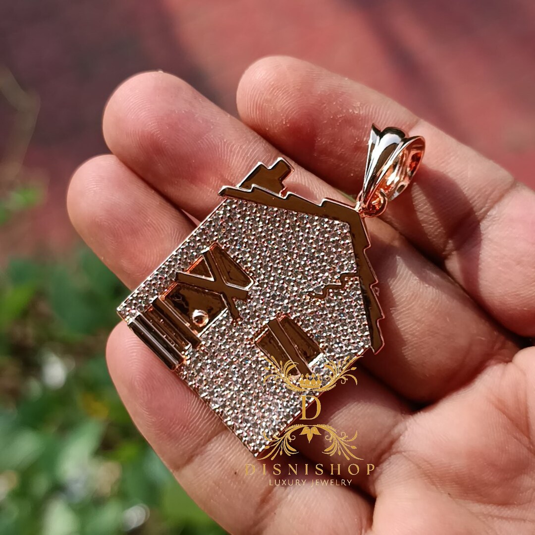 Hand Made House Iced Out Pendant, Your Home Pendant, Trap House Pendant ...