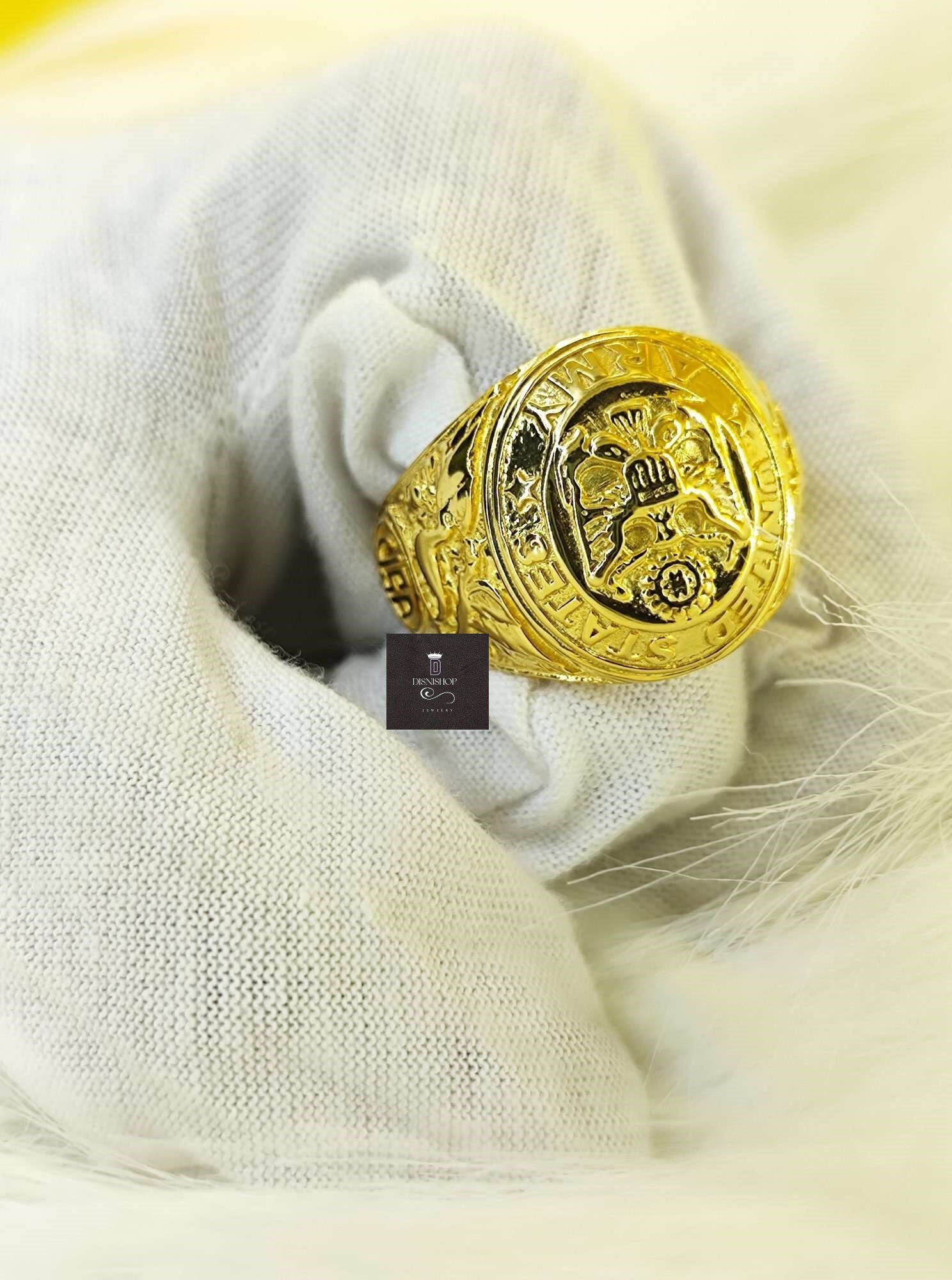 US Army Men Silver Ring Armed Forces Ring Statement Gold - Etsy
