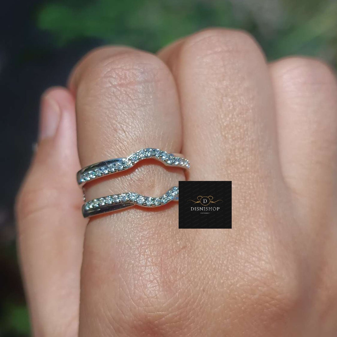 Moissanite Diamond Enhancer Ring Guard, 14K Gold Over Silver, Enhancer ...