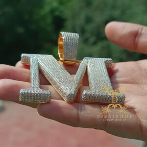Hand Made Customized Initial Letter Alphabet Big 3D M Pendant ...