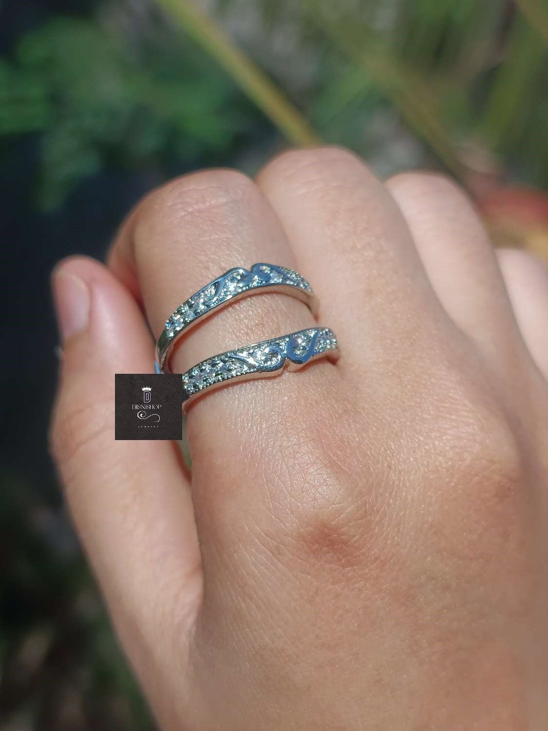 Moissanite Diamond Enhancer Ring Guard, 14K Gold Over Silver, Enhancer ...