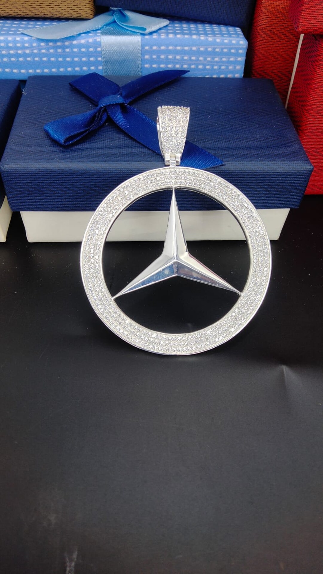 1.21 Ct Diamond Mercedes Benz Logo Pendant - Etsy