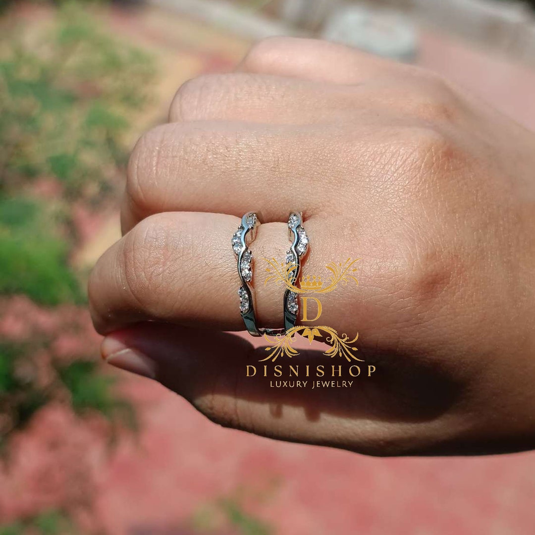 Diamond Enhancer Ring Guard, 14K Gold Over Silver, Enhancer Ring, Ring ...