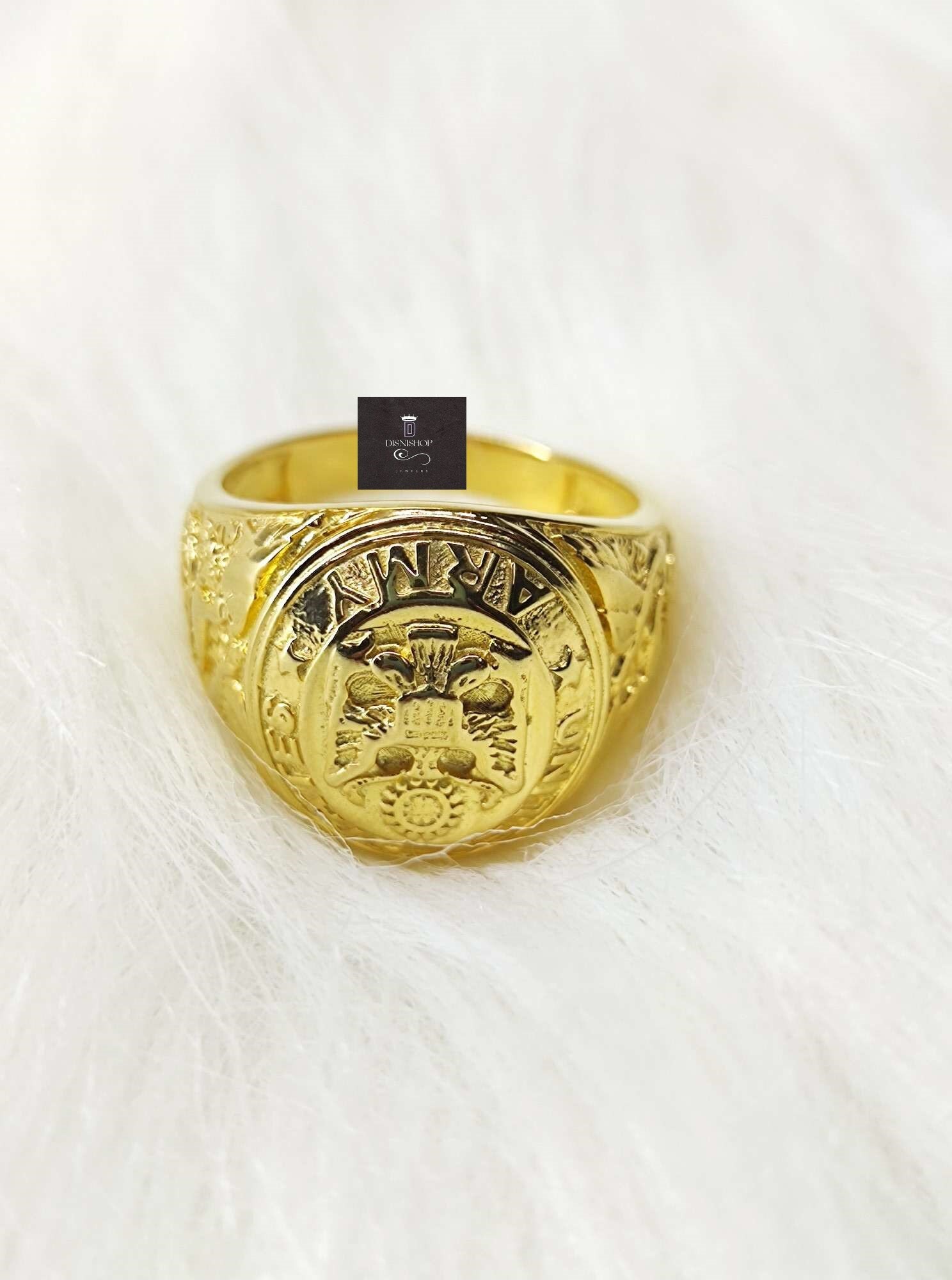 US Army Men Silver Ring Armed Forces Ring Statement Gold - Etsy