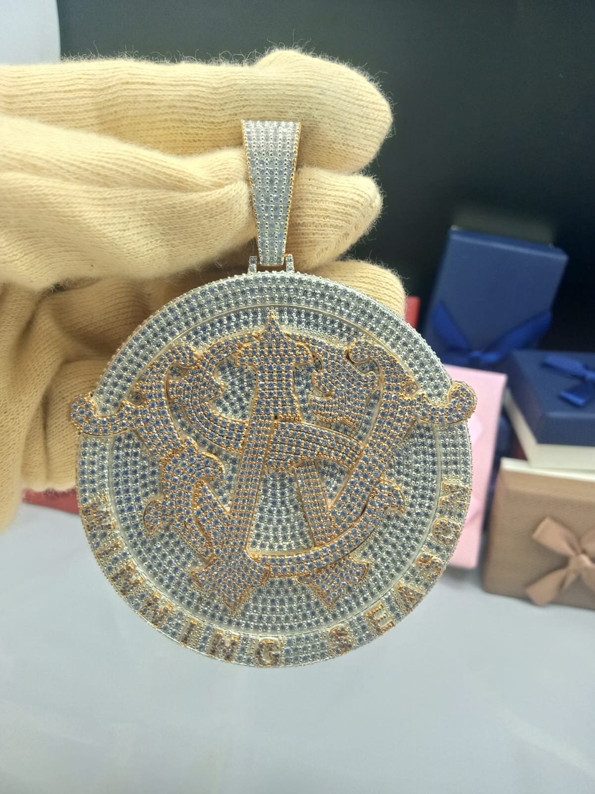 Custom Made Hip Hop Huge Winning Season 14k White Gold, Trendy Pendant ...