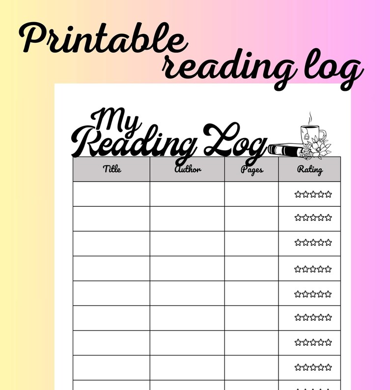 Reading Log Printable, Book Tracker, Books I've Read, US Letter/a4/a5 ...