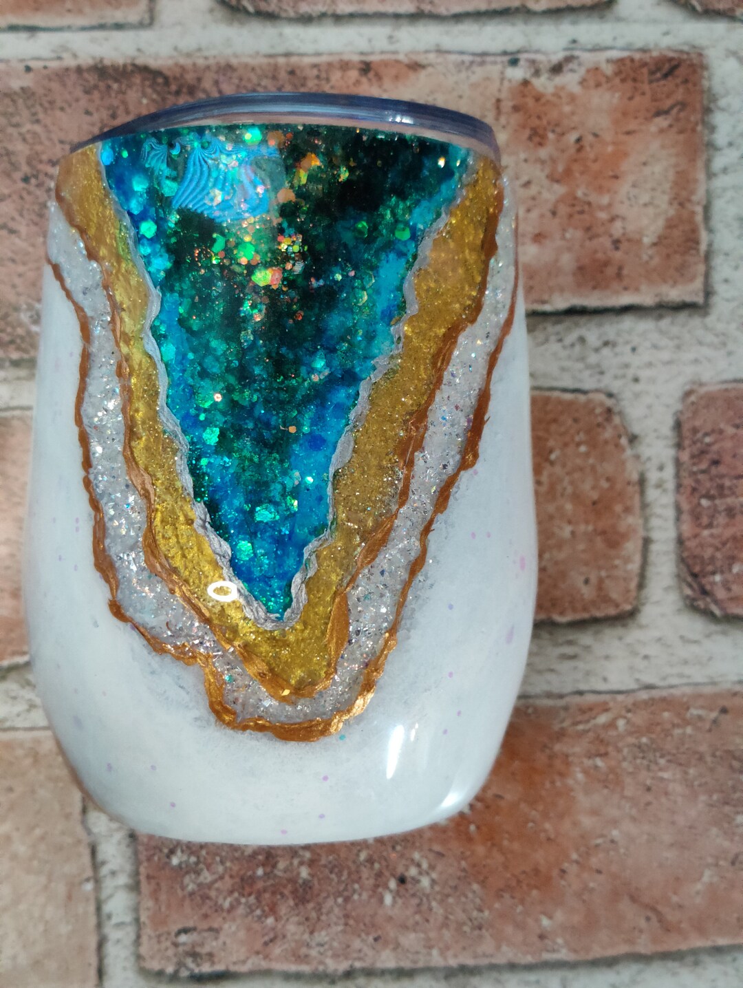 Blue Geode Tumbler, Custom Glitter Travel Mug, Bling Gifts for Women ...