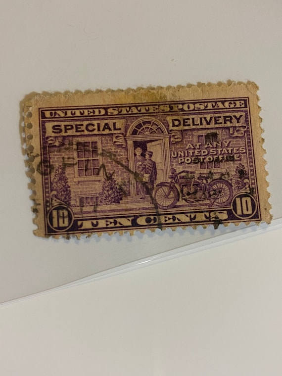 Rare Vintage Purple 10 Cent Special Delivery Stamp - Etsy