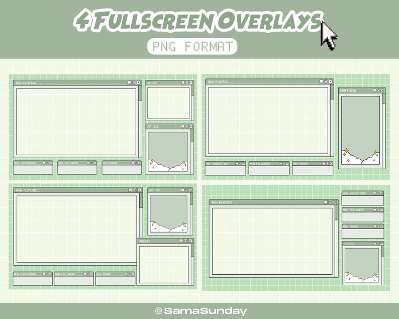 Stream Overlay Package Twitch, Twitch Stream Package, Green Pastel ...
