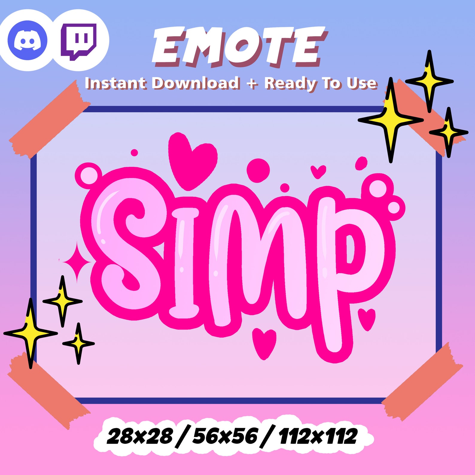 SIMP Emote Twitch Emote Discord Emote Youtube Emote | Etsy Canada