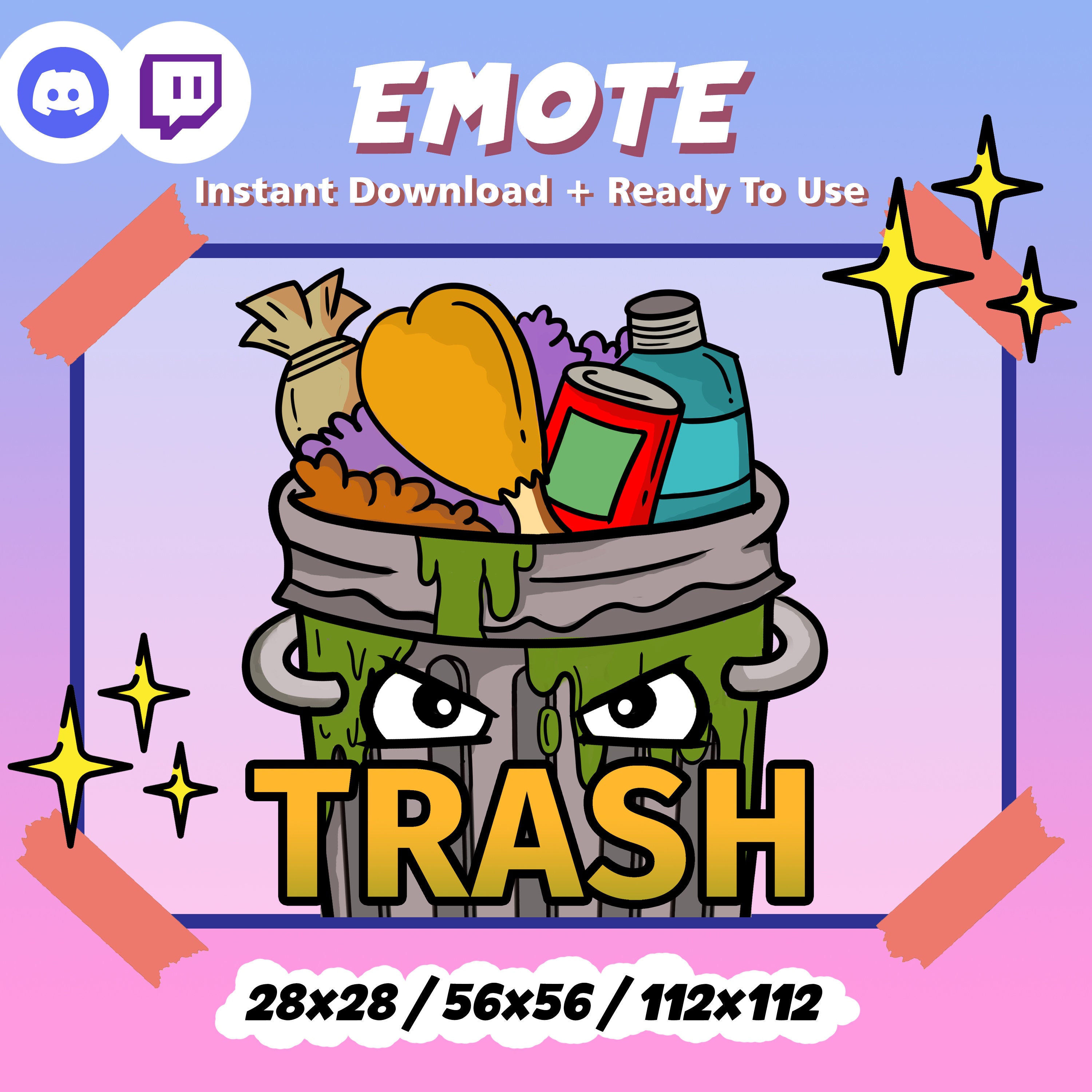 TRASH Twitch Emote Twitch Emote Discord Emote Youtube | Etsy