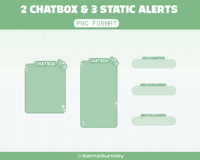 Green Love Cute Aesthetics Stream Overlay Package Twitch, Twitch Stream ...