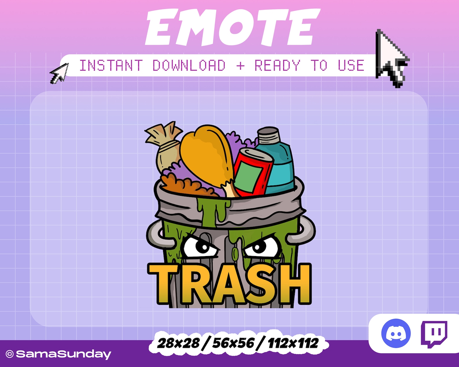 TRASH Twitch Emote, Twitch Emote, Discord Emote, Youtube Emote ...