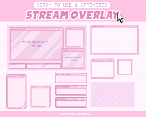 Stream Overlay Package Twitch Pink Twitch Stream Package - Etsy