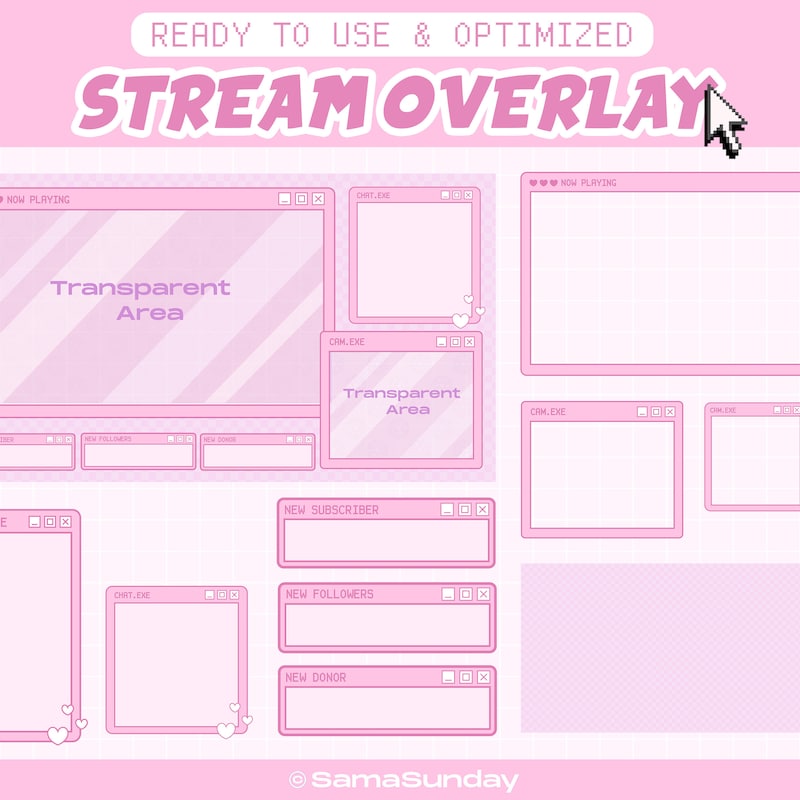 Twitch Overlay Pink - Etsy