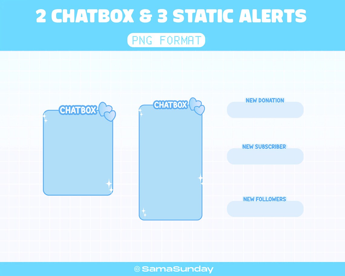 Blue Sky Pastel Love Stream Overlay Package Twitch, Twitch Stream ...