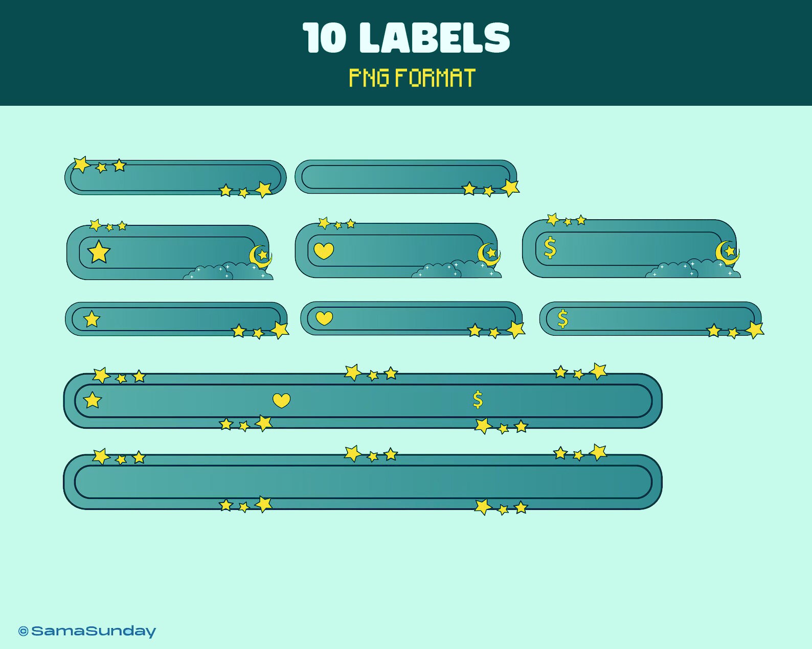 Stream Overlay Package Twitch, Green Moon and Star Stream Overlay ...