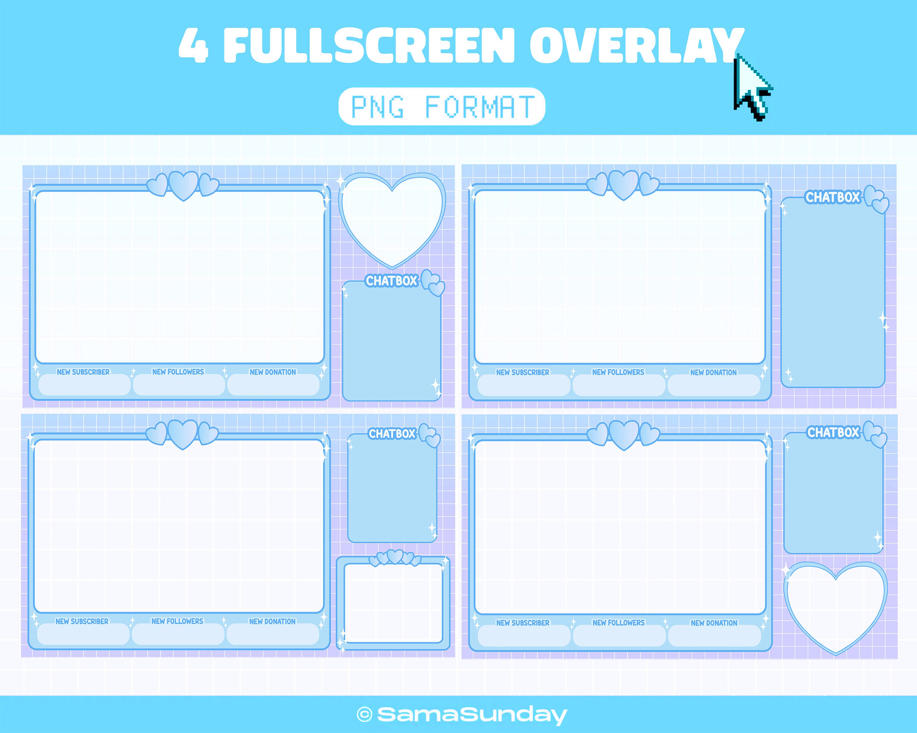 Blue Sky Pastel Love Stream Overlay Package Twitch, Twitch Stream ...