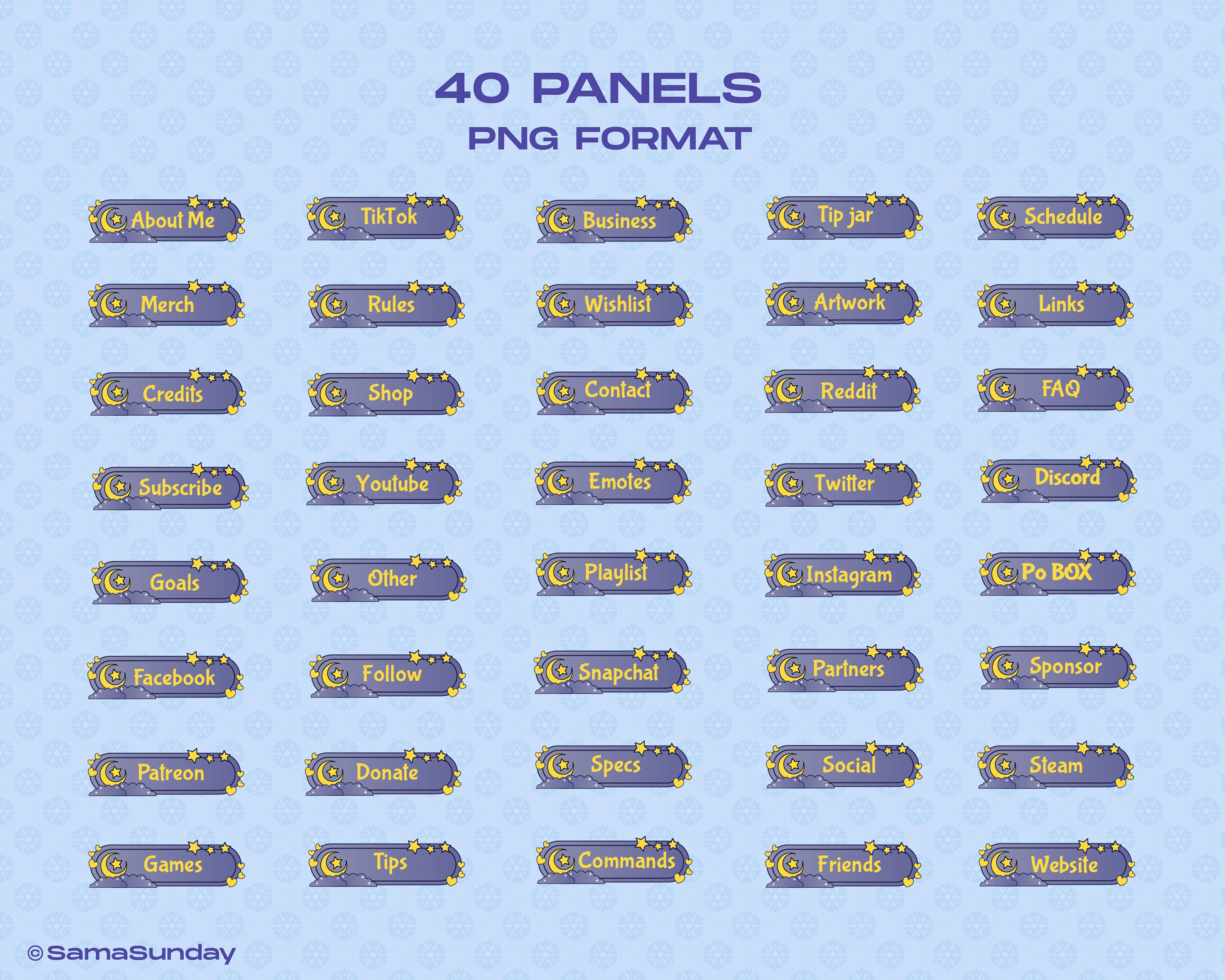 Animated Moon and Star Stream Overlay Package for Twitch, Twitch Stream ...