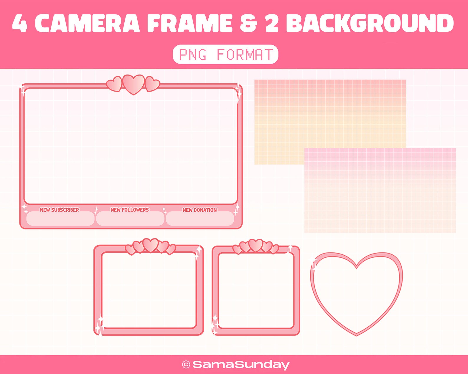 Softy Red Love Stream Overlay Package Twitch, Twitch Stream Package ...