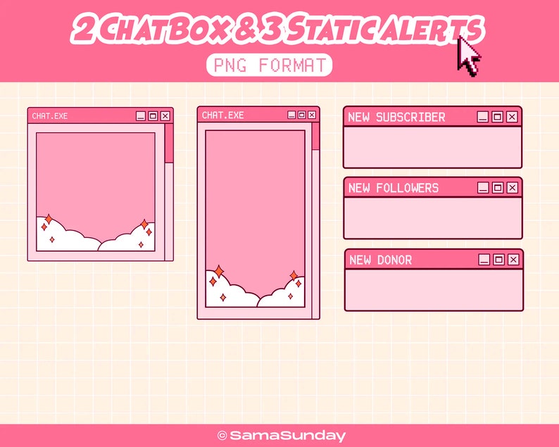 Stream Overlay Package Twitch, Twitch Stream Package, Pinky Rose Pastel ...