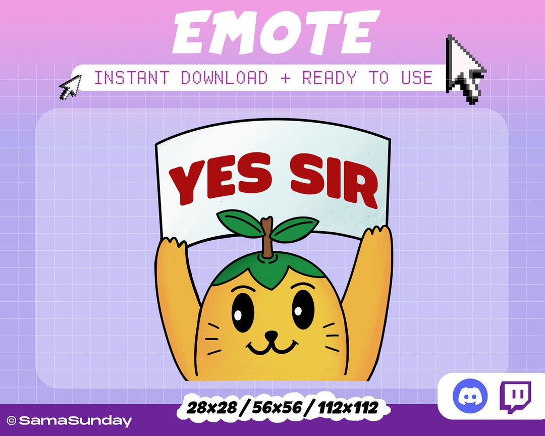 Yes Sir Emote, Twitch Emote, Discord Emote, Youtube Emote, Streamer ...