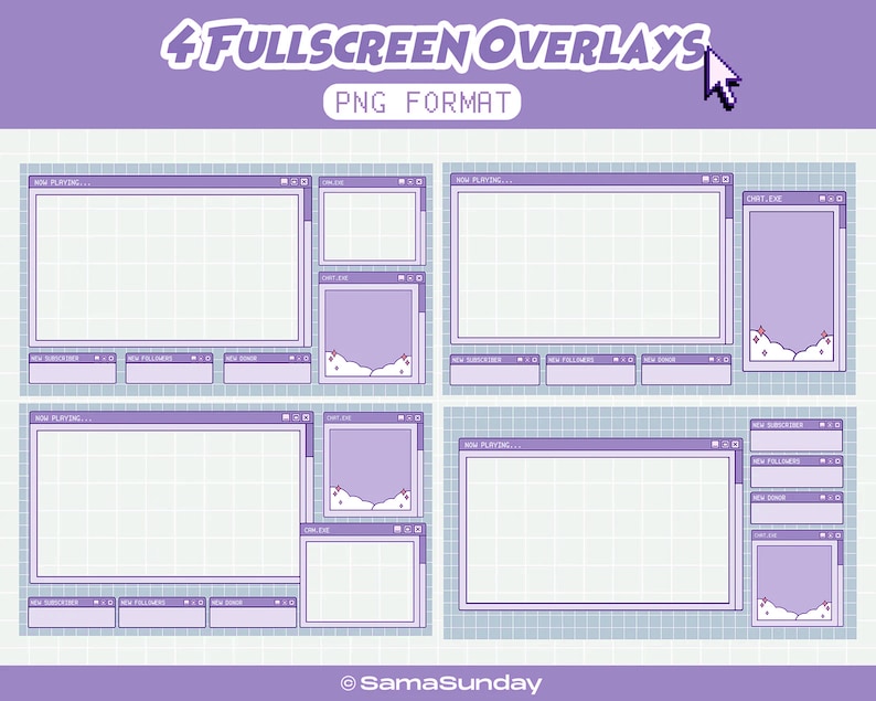 Stream Overlay Package Twitch, Twitch Stream Package, Purple Pastel ...