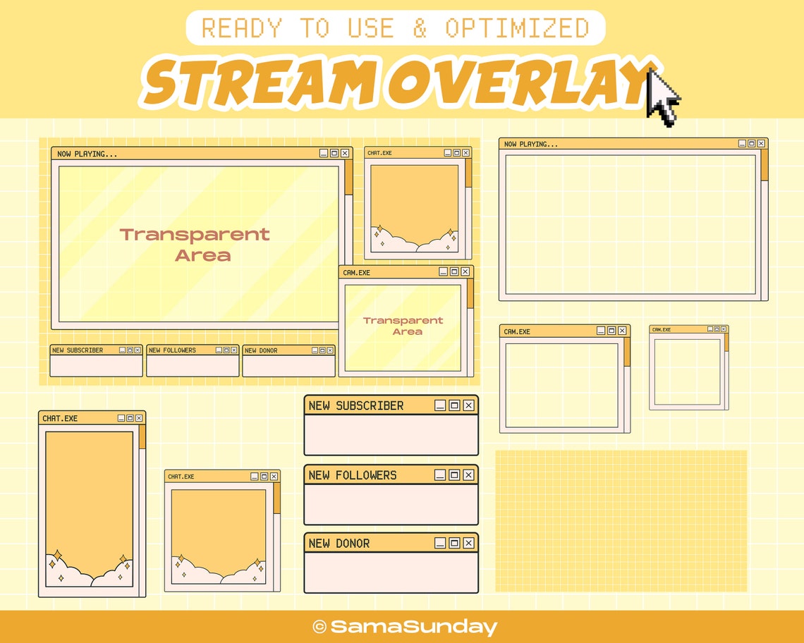 Stream Overlay Package Twitch, Yellow Twitch Stream Package,yellow ...