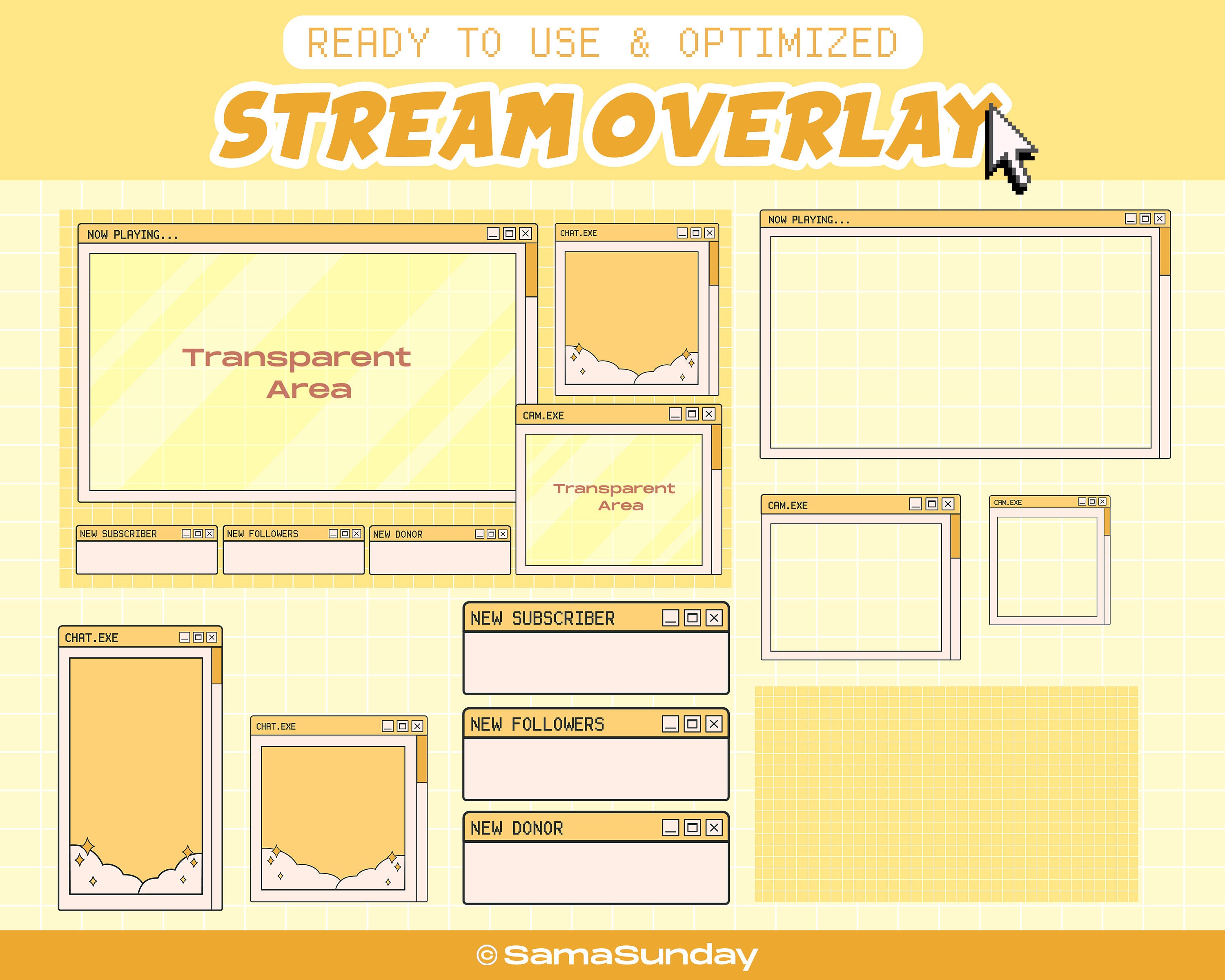 Stream Overlay Package Twitch, Yellow Twitch Stream Package,yellow ...