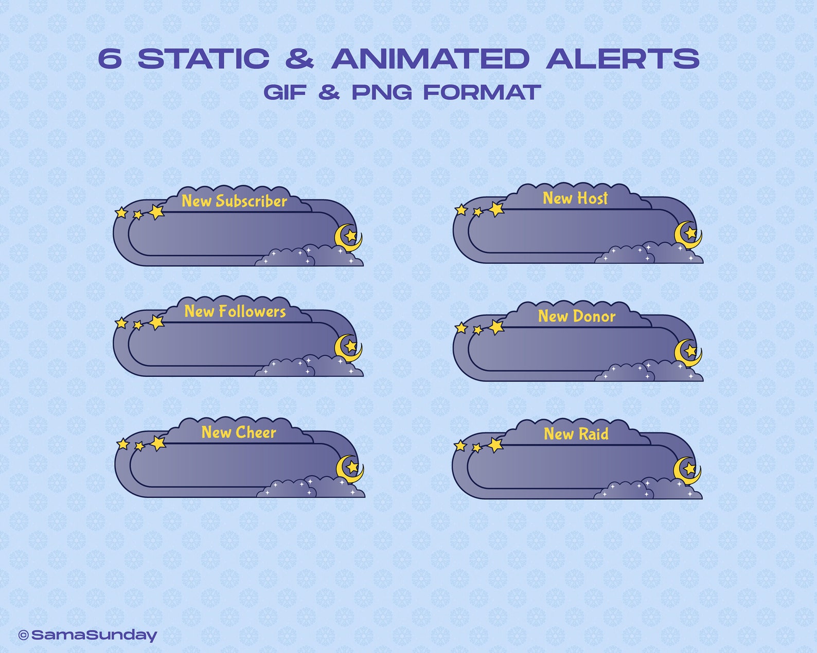 Animated Moon and Star Stream Overlay Package for Twitch, Twitch Stream ...