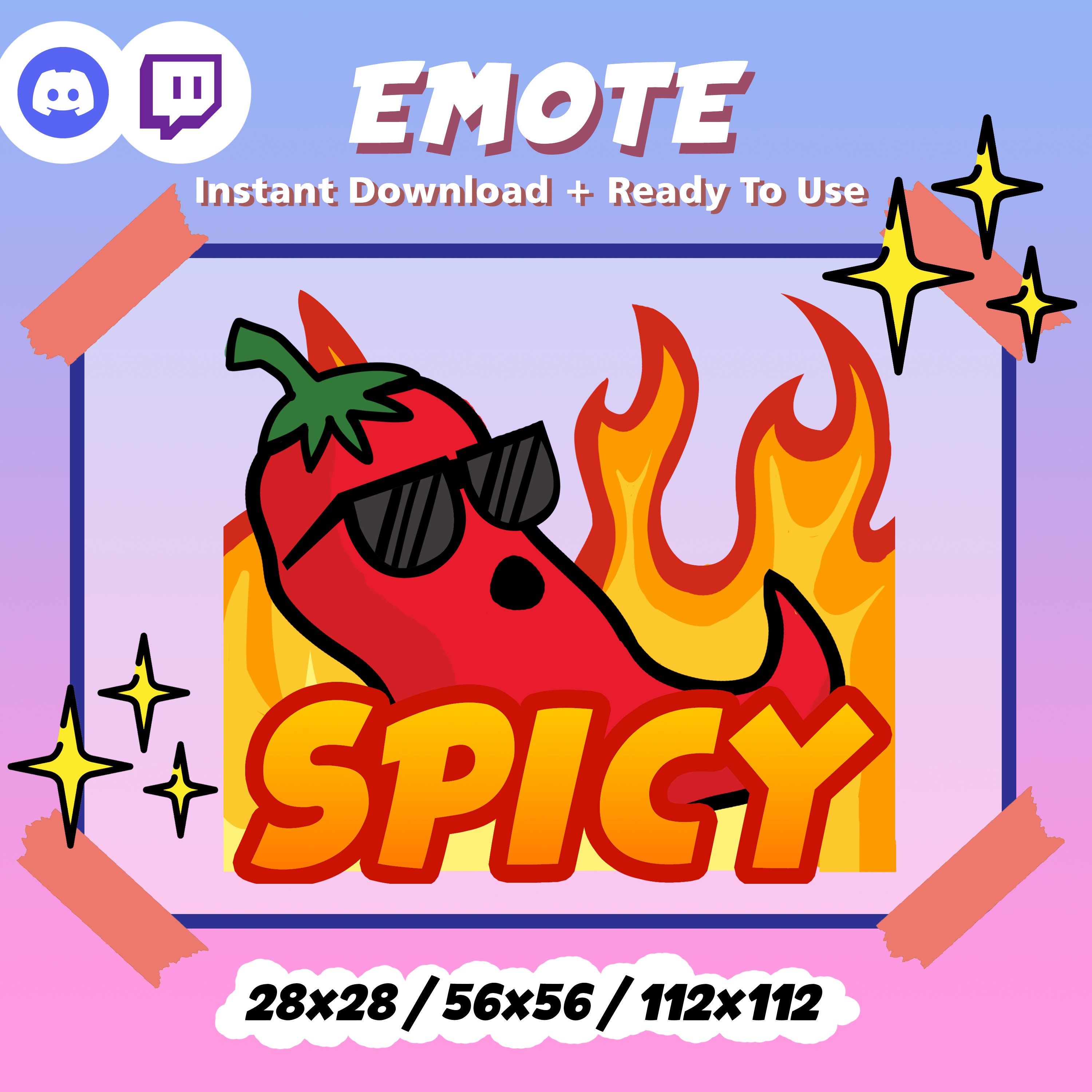 Spicy Emote Twitch Emote Discord Emote Youtube Emote | Etsy UK