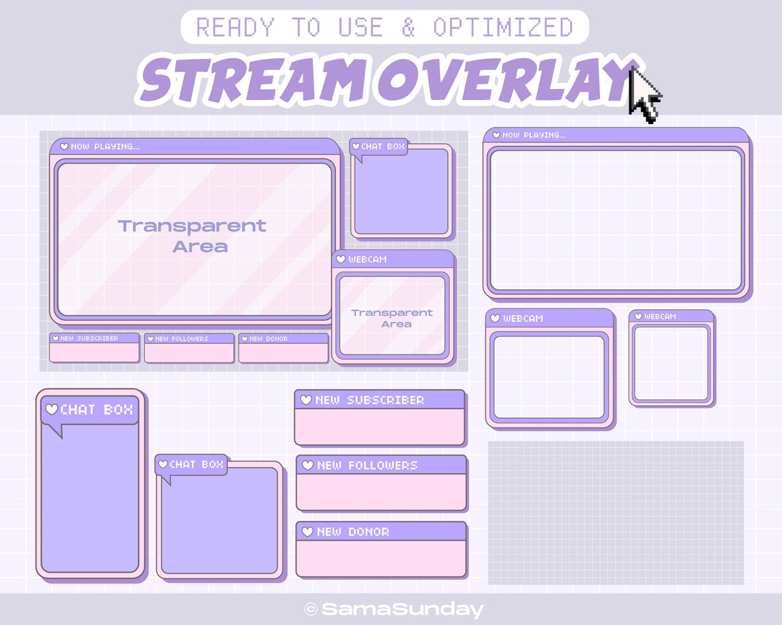Stream Overlay Package for Twitch, Cute Aesthetic Overlay, Kawaii ...