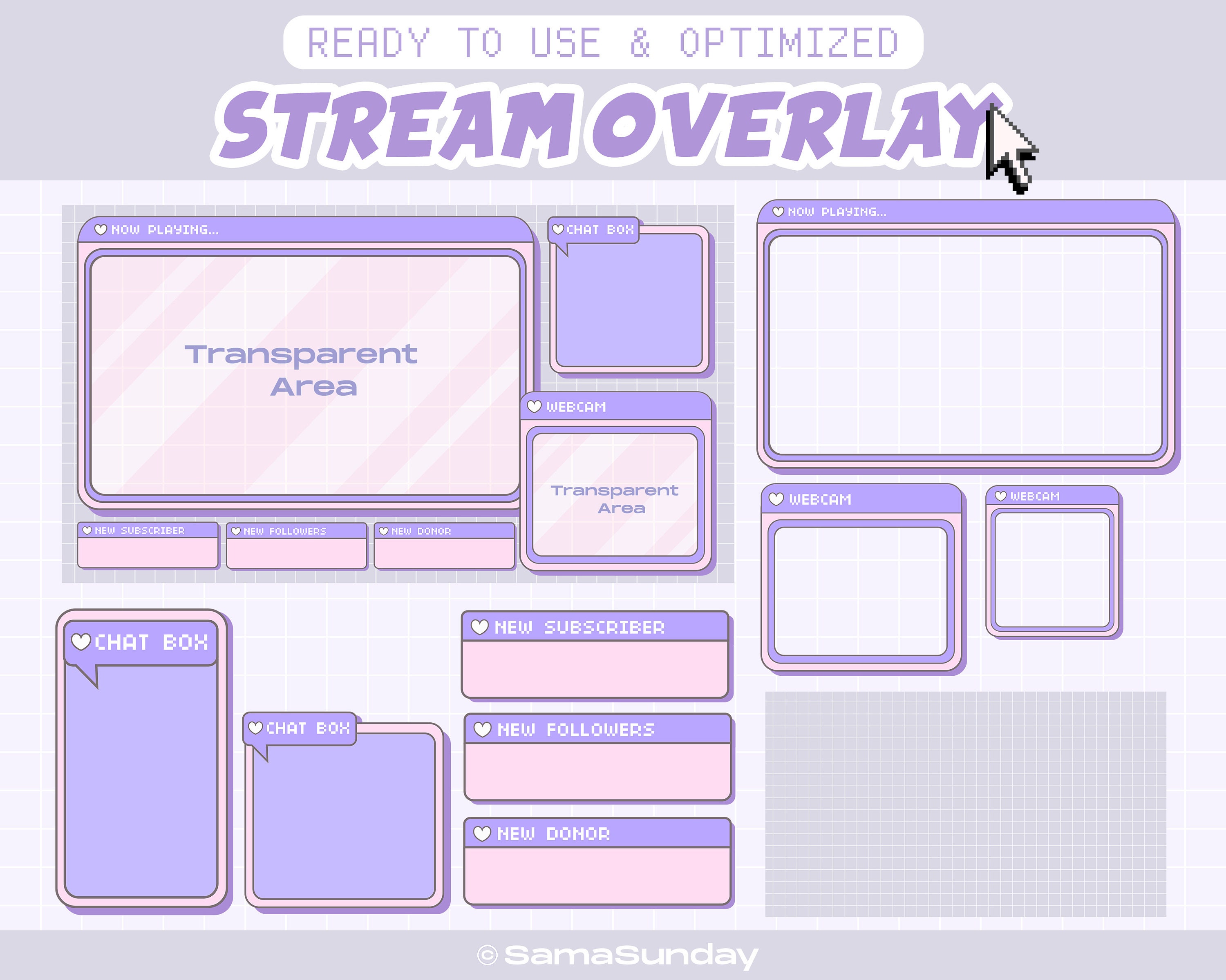 Stream Overlay Package for Twitch, Cute Aesthetic Overlay, Kawaii ...