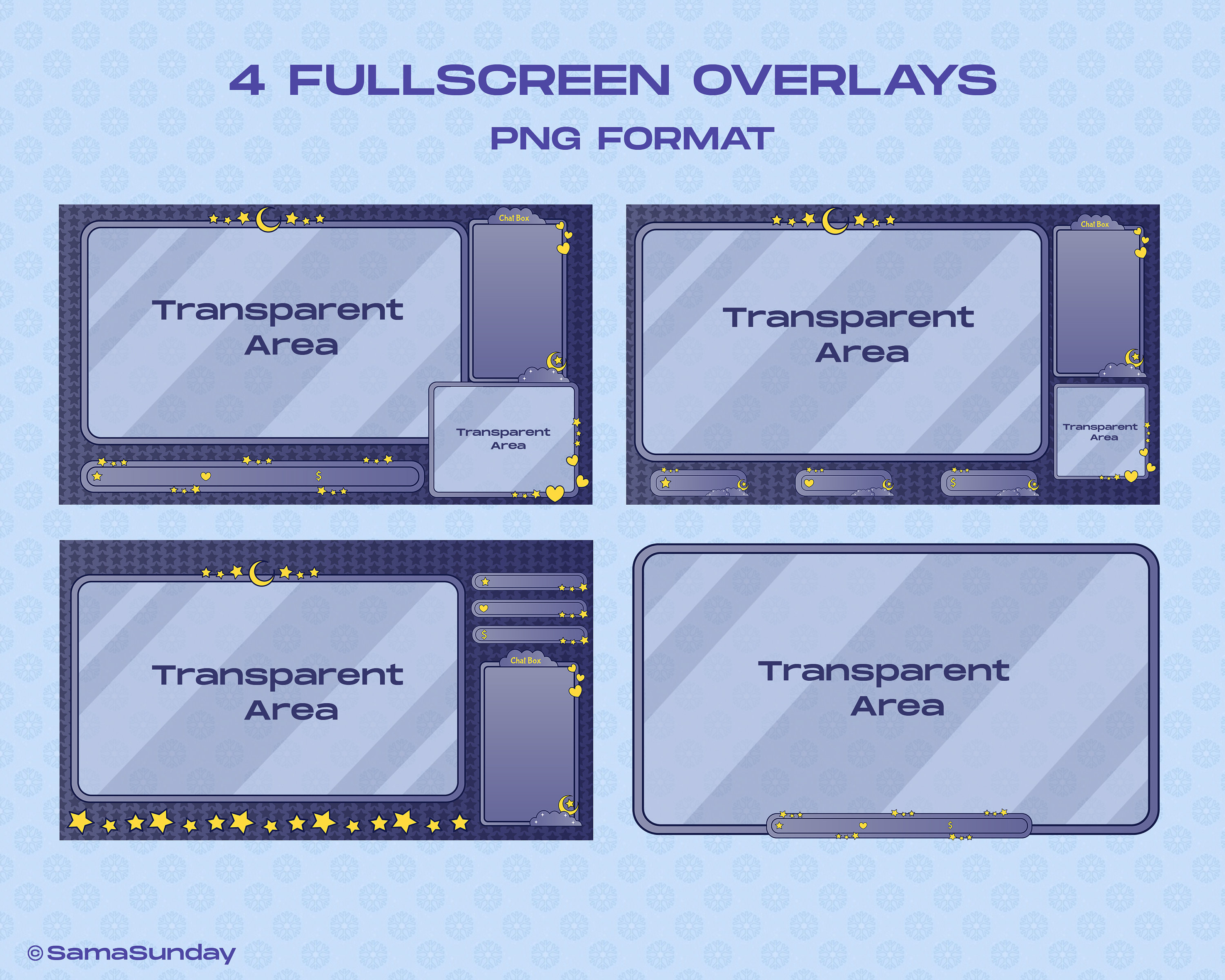 Animated Moon and Star Stream Overlay Package for Twitch, Twitch Stream ...