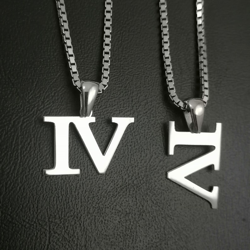 Personalized Sterling Silver Roman Numeral Date Pendant Necklace - Etsy