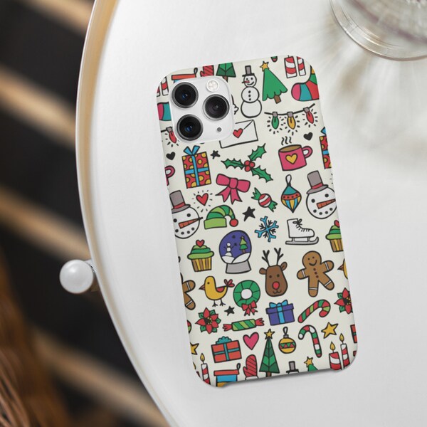 Christmas Doodles Phone Case - Etsy