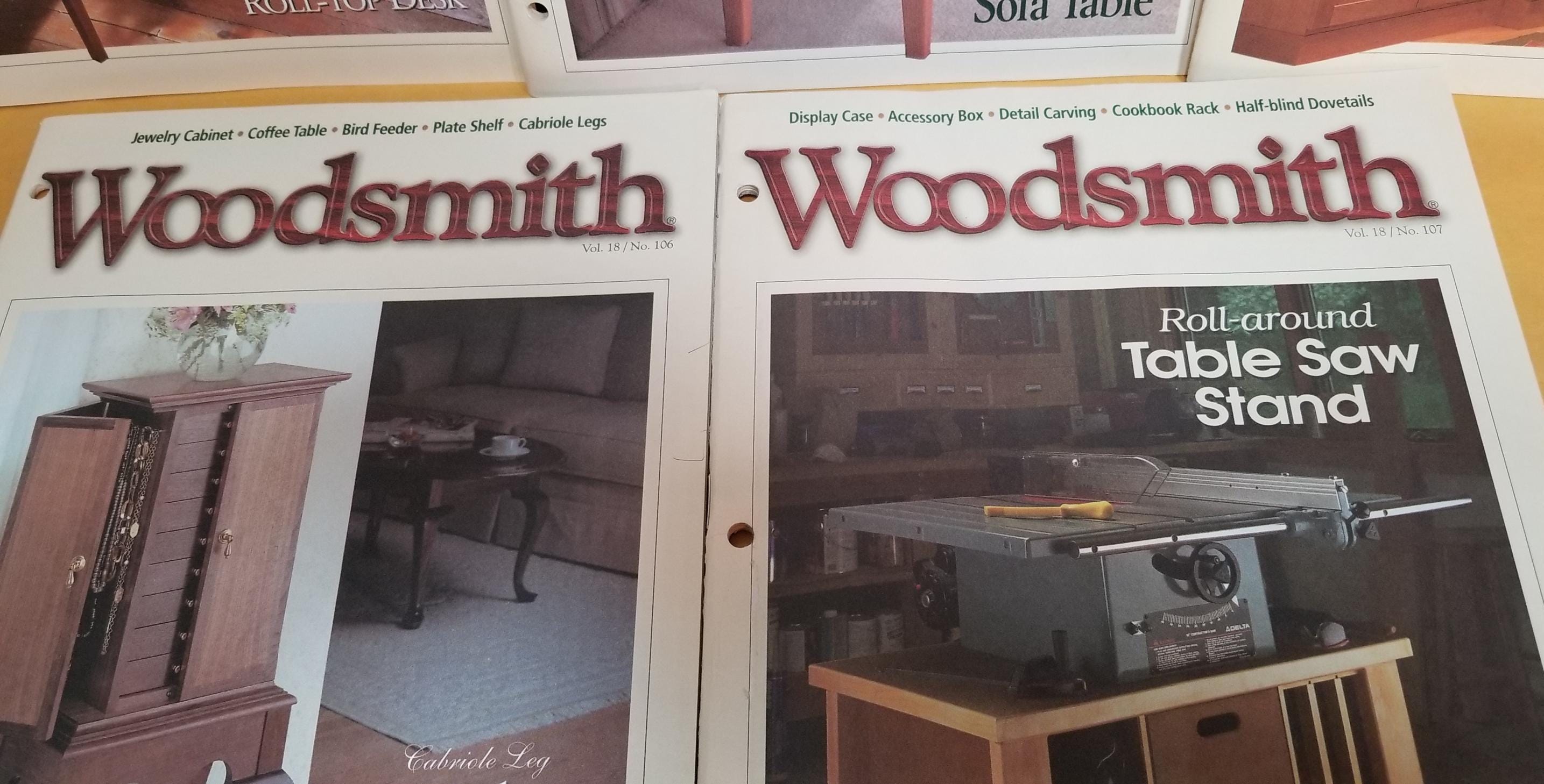 Woodsmith Magazines Five Volume 18 Issues No. 103 Thru 107 Woodworking ...