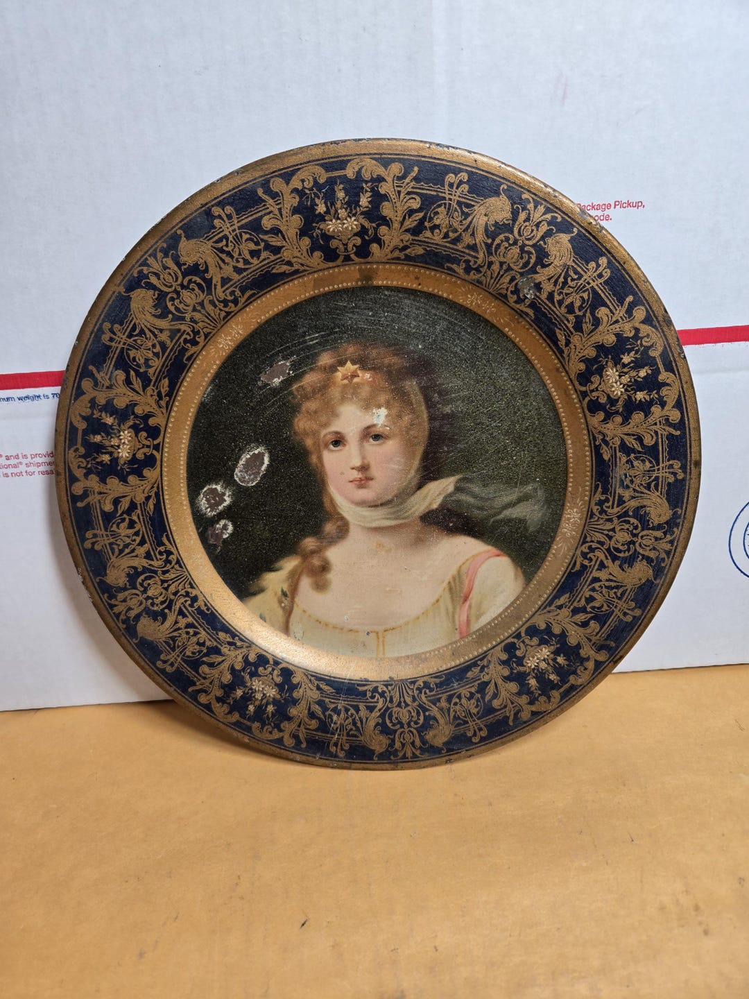 Vienna Art Plate Queen Louise of Prussia With Scarf Painted Metal 10 ...