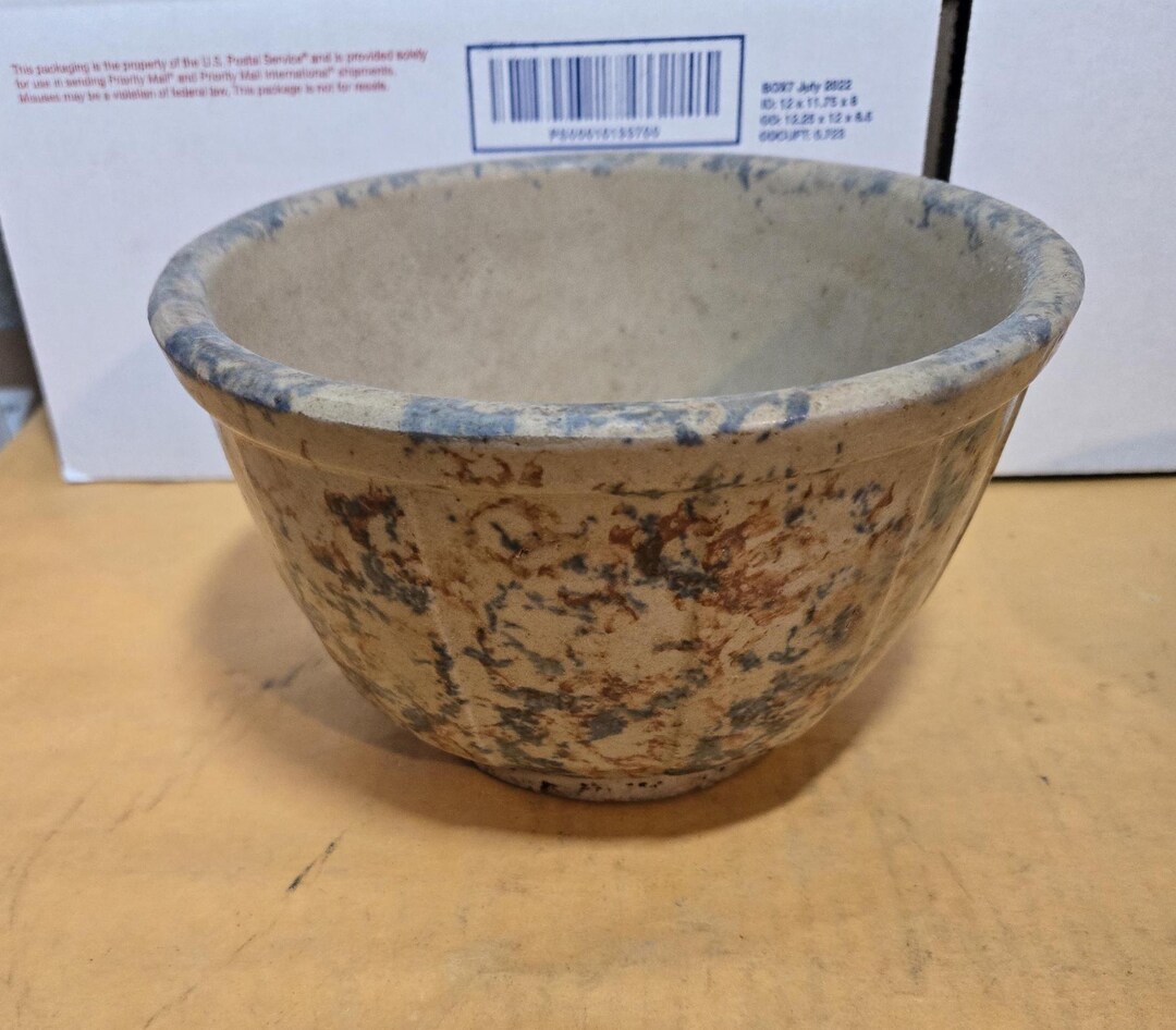 Red Wing Pottery Spongeware Mixing Bowl 7 1/2" Diameter - Etsy