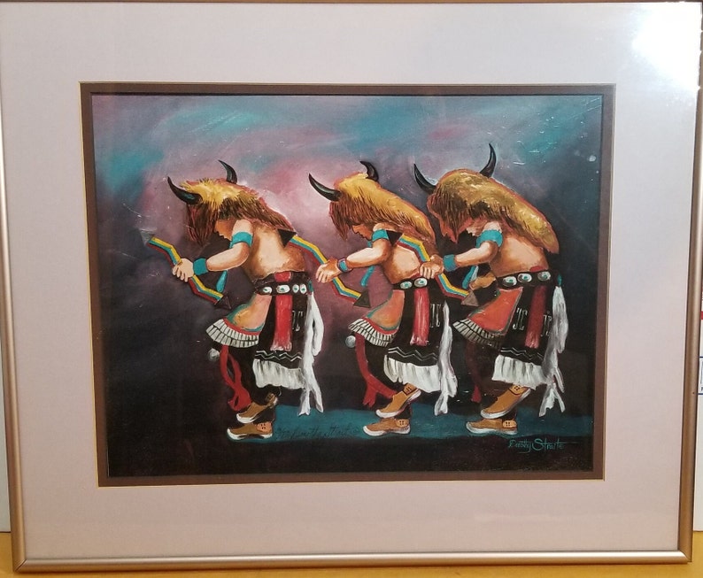 Dorothy May Strait 'cherokee Nation Artist' Framed Painting of Native ...