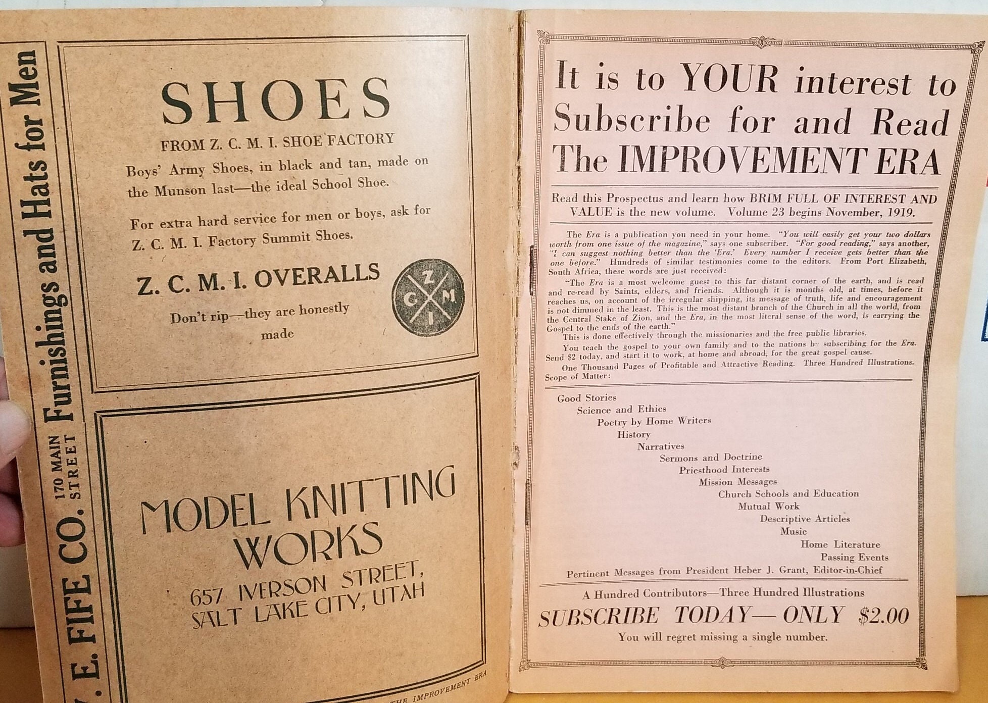 Vintage Original LDS Mormon Magazine October, 1919 Vol XXII No. 12 a ...